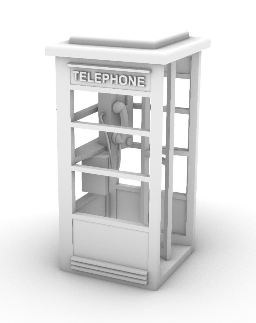 Telephone Booth STL File N and HO Scale - Etsy
