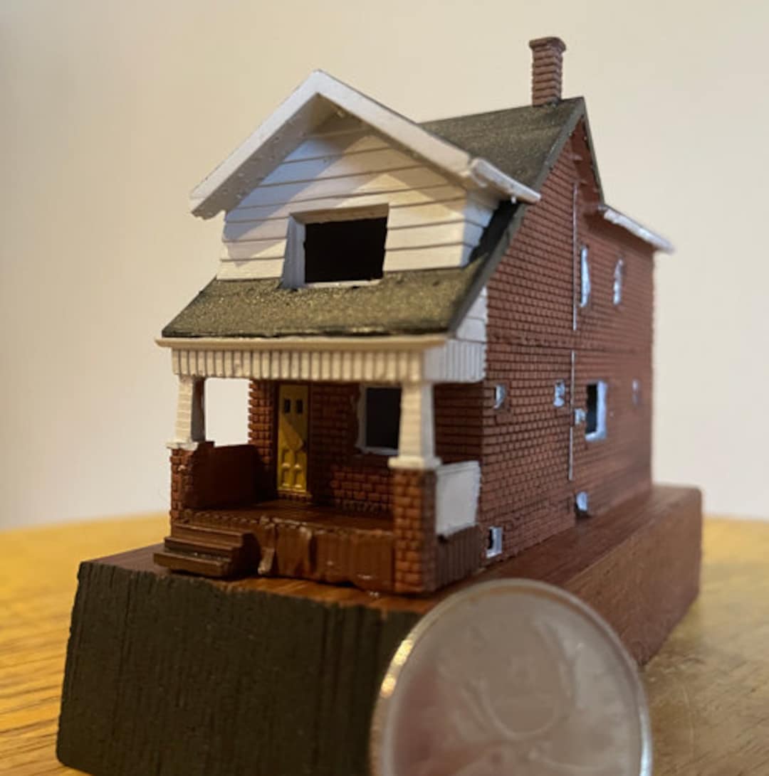 N Scale Building, Two Story Brick Urban Family Home - Etsy