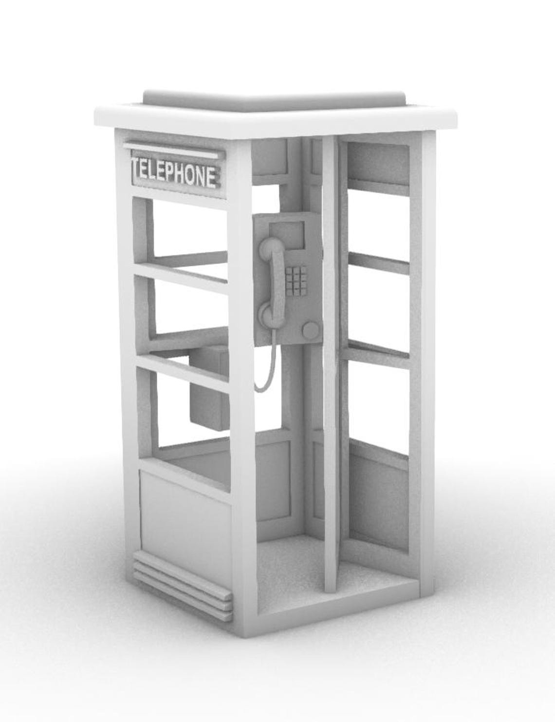 Telephone Booth STL File N and HO Scale - Etsy