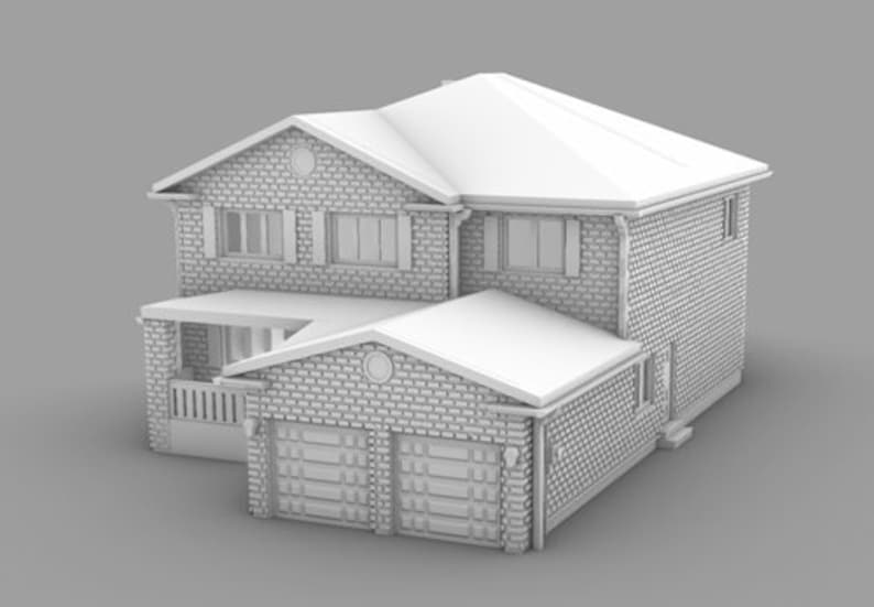 N Scale Building - 2 Car Garage Suburban Home - Etsy