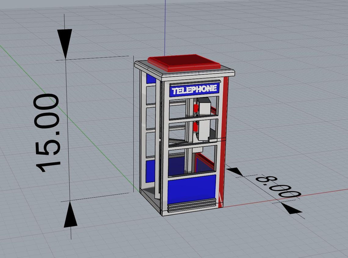 Telephone Booth STL File N and HO Scale - Etsy