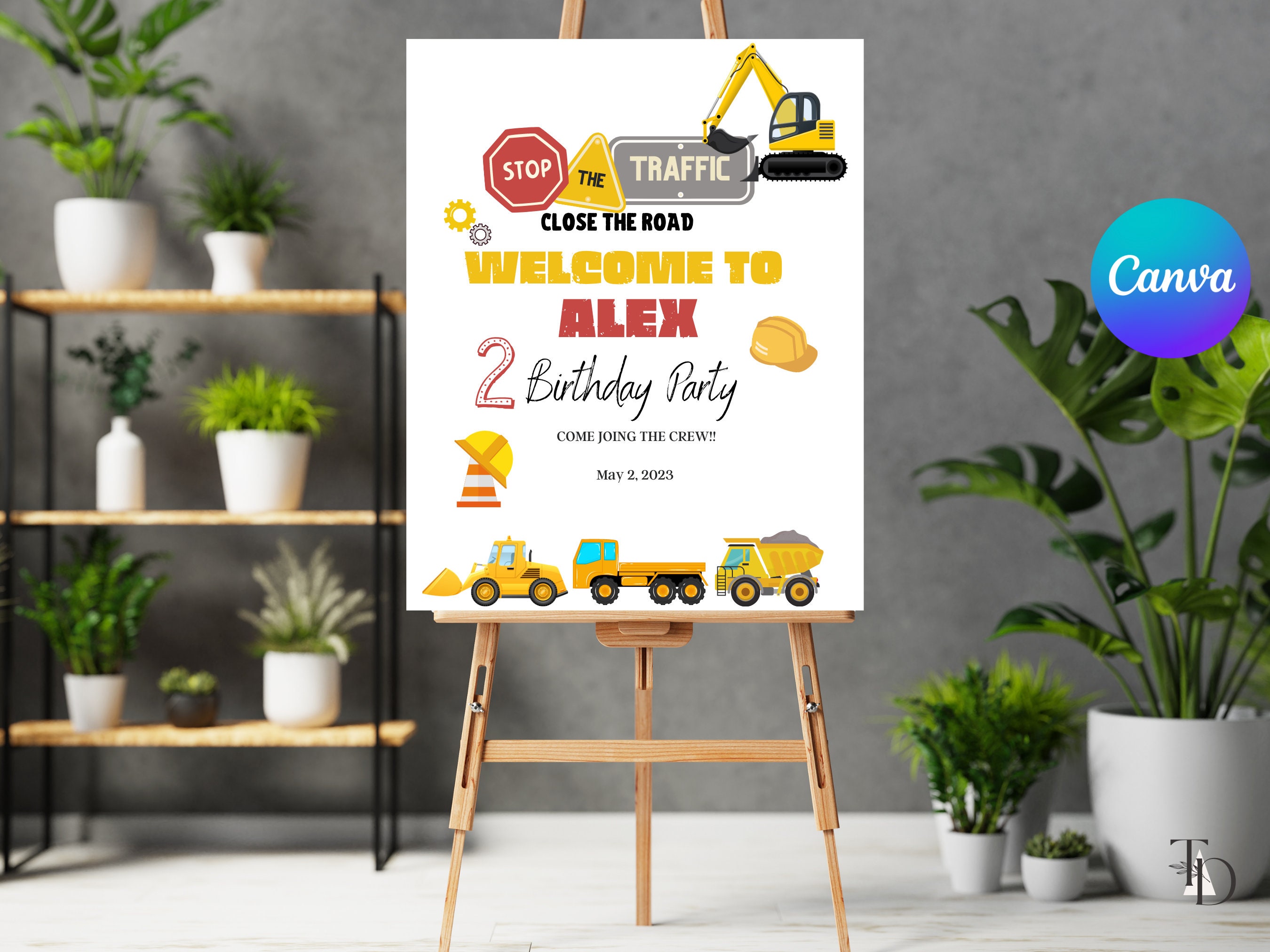 Editable Construction Welcome Sign, Construction Truck Welcome Sign ...