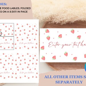 EDITABLE Strawberry Food Tags, Berry Buffet Label, Girl Birthday Tent ...