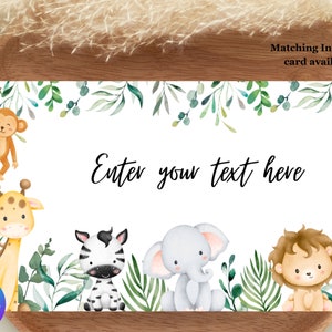 Editable Safari Birthday Welcome Sign: Jungle Animals Poster (digital ...