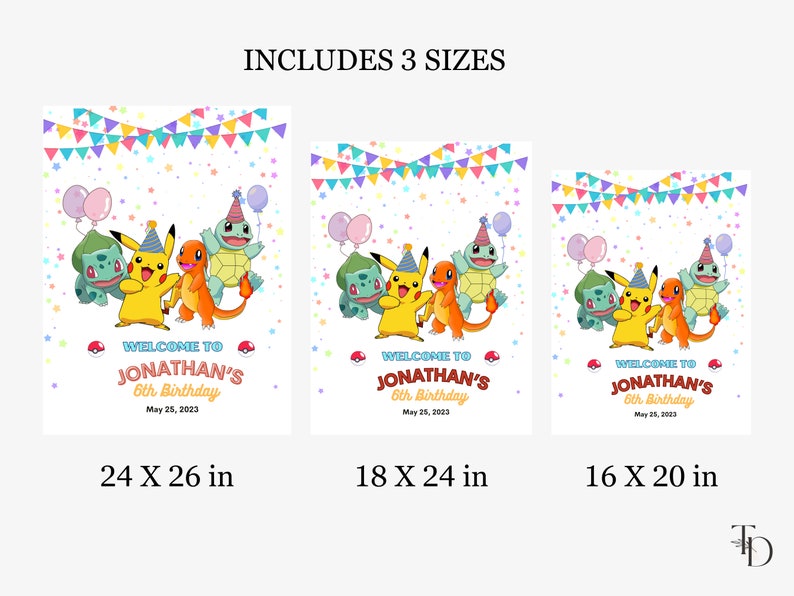 Editable Pokemon Welcome Sign Pikachu Welcome Sign Pikachu Birthday - Etsy