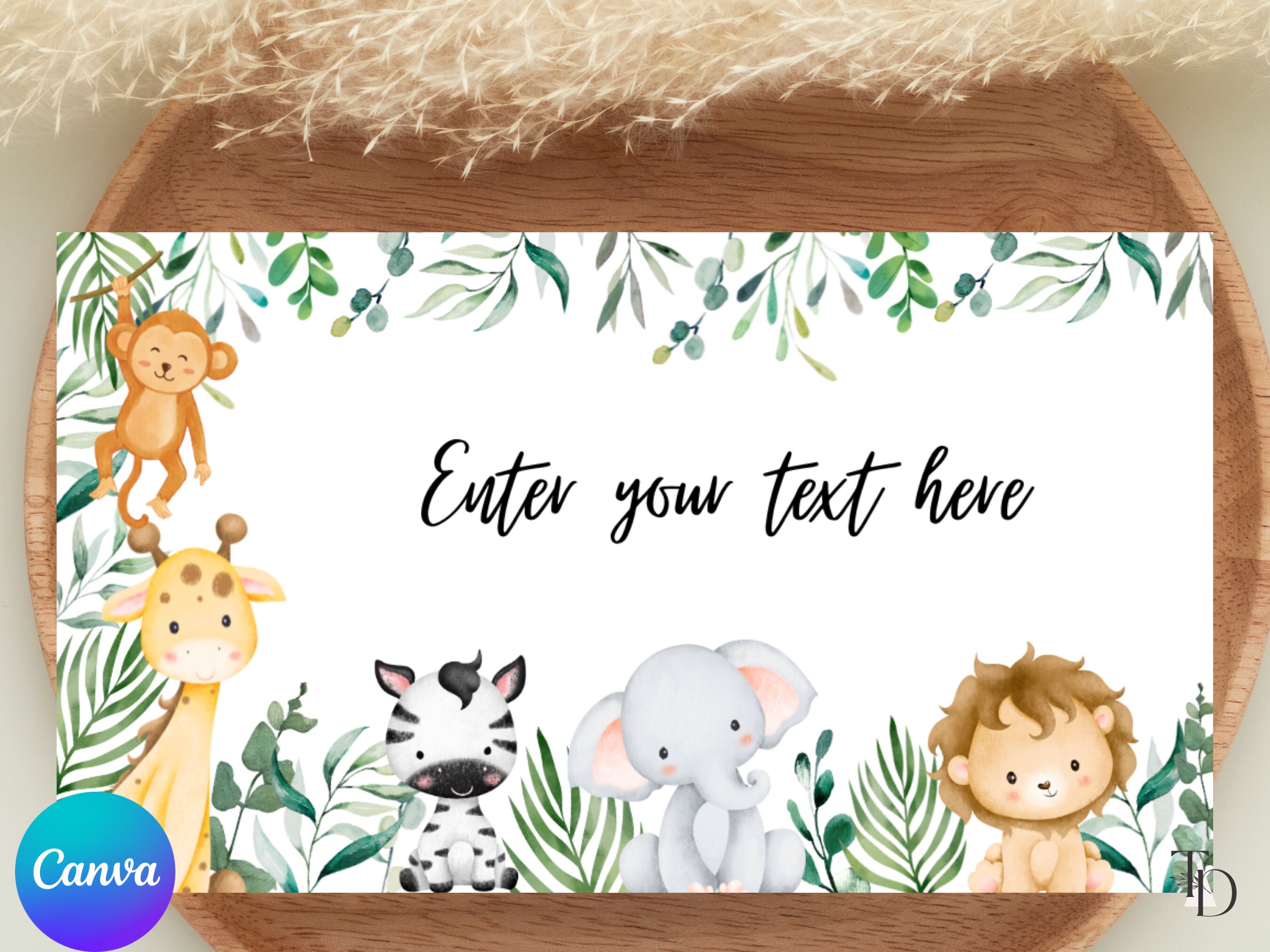 EDITABLE Safari Food Tags, Gender Neutral Buffet Label, Jungle Tent ...