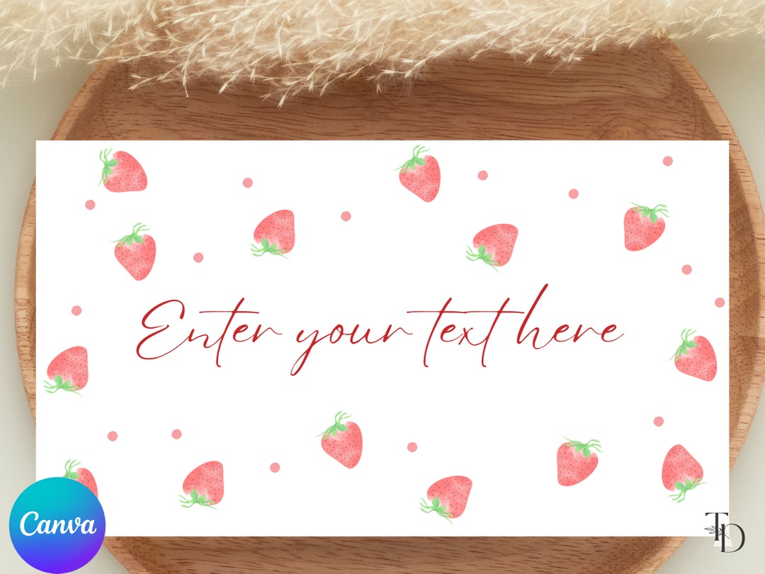 EDITABLE Strawberry Food Tags, Berry Buffet Label, Girl Birthday Tent ...