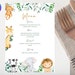 Editable Safari Food Menu Template: Jungle Animals (digital Download ...