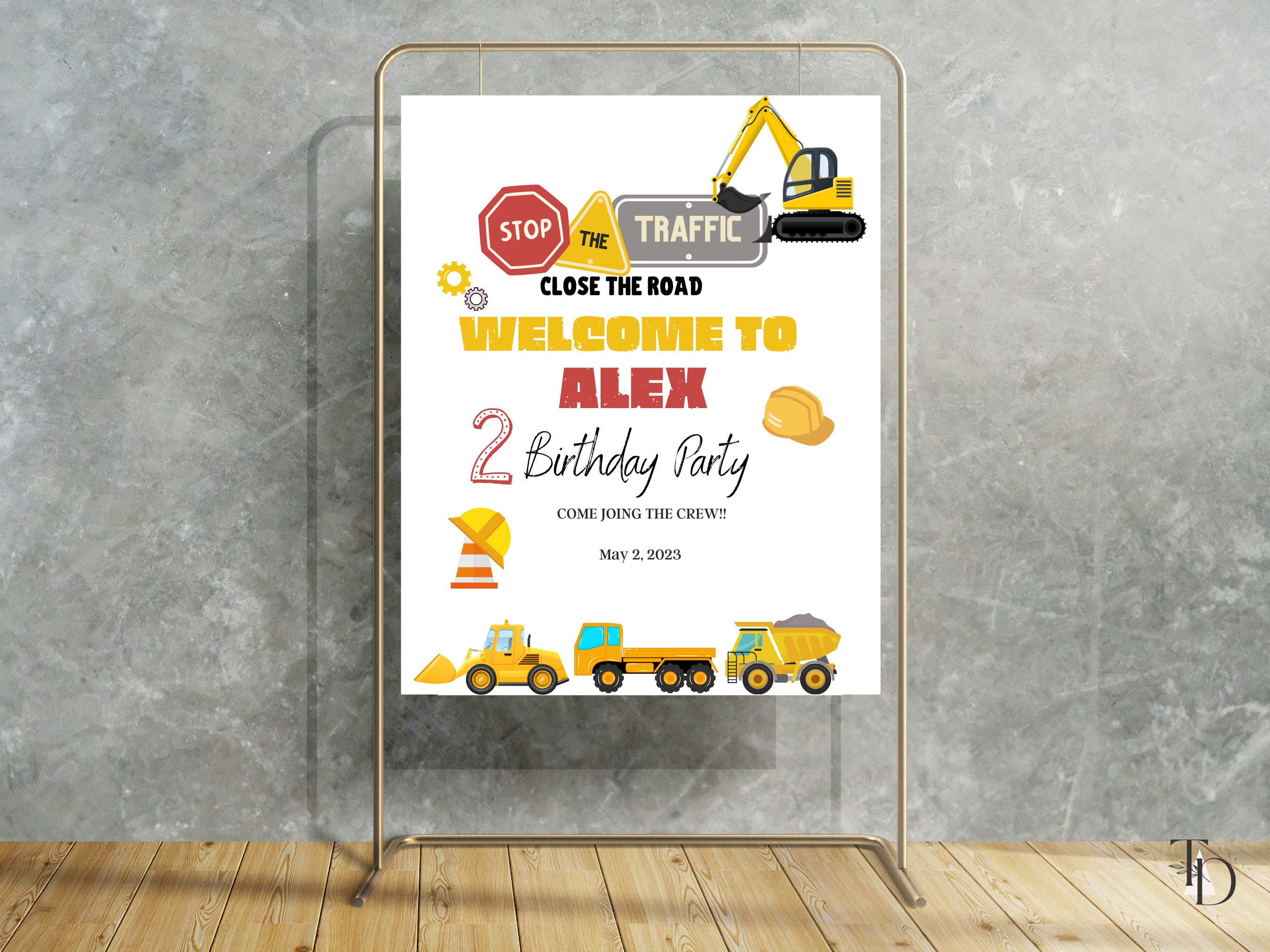 Editable Construction Welcome Sign, Construction Truck Welcome Sign ...