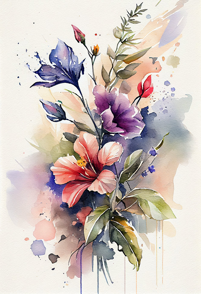 Watercolor Flowers Painting Flower Wall Art Flower Prints Original ...