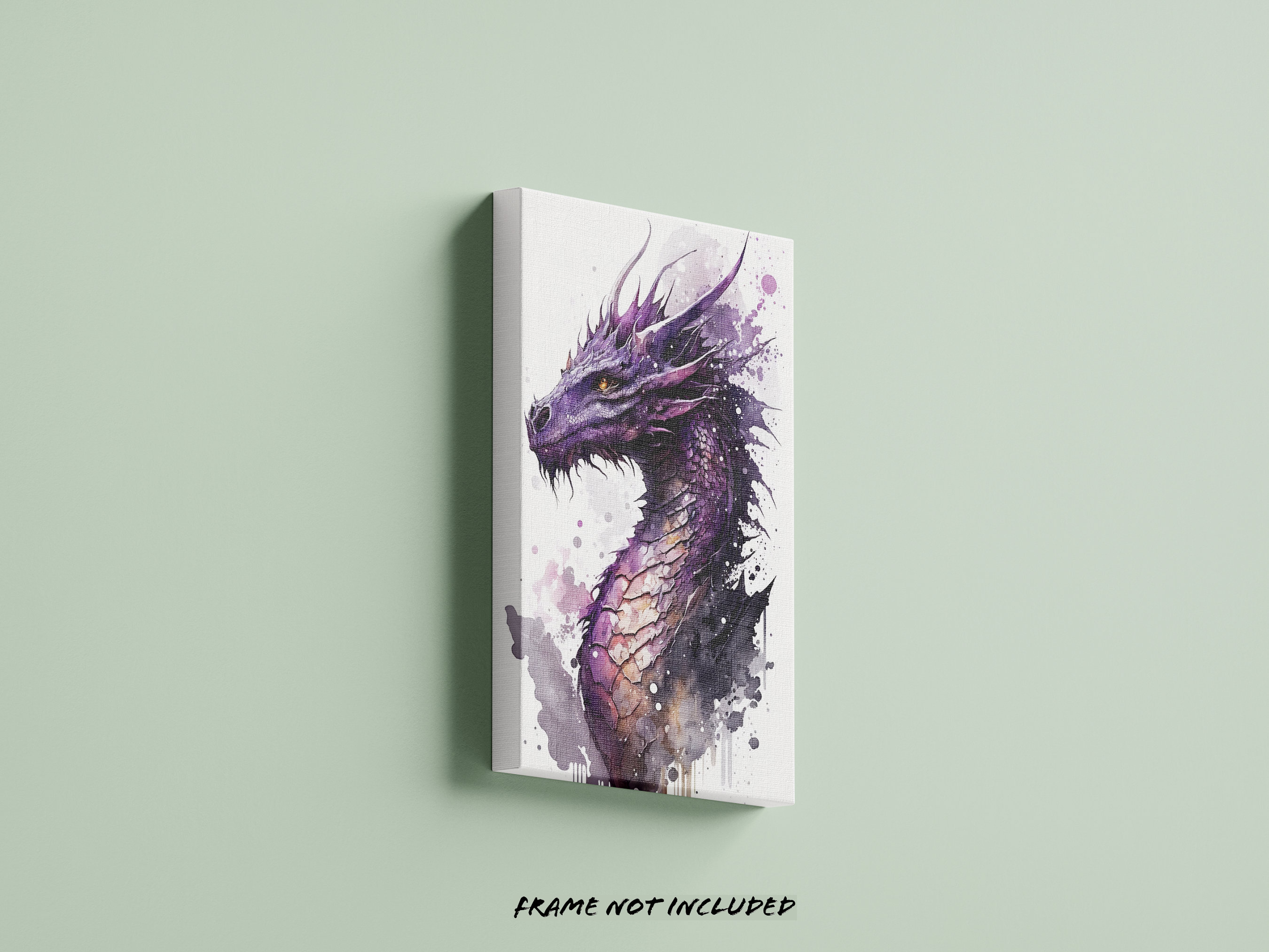 Purple Dragon Watercolor Painting - Fantasy Dragon Wall Art - Dragon ...