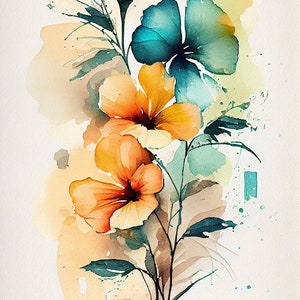 Watercolor Flowers Painting - Flower Wall Art - Flower Prints ...