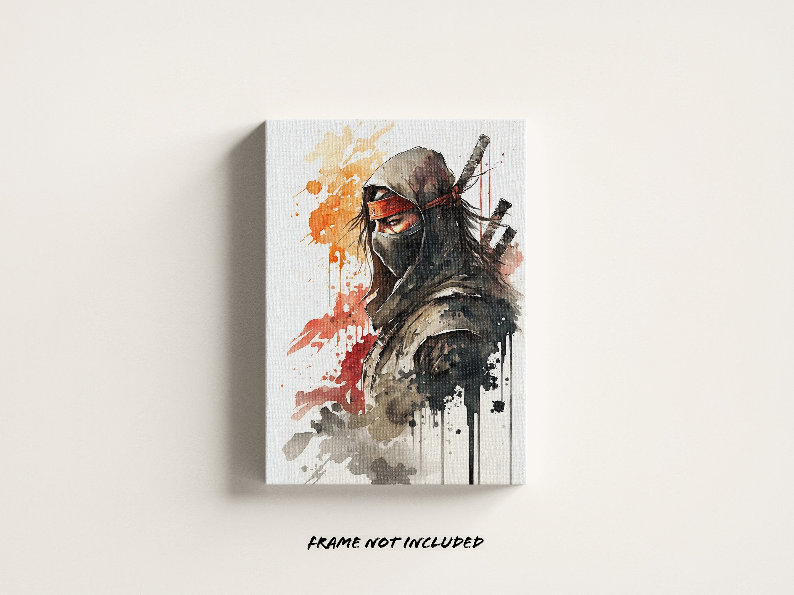 Ninja Watercolor Painting - Fantasy Wall Art - Ninja Prints - Original ...