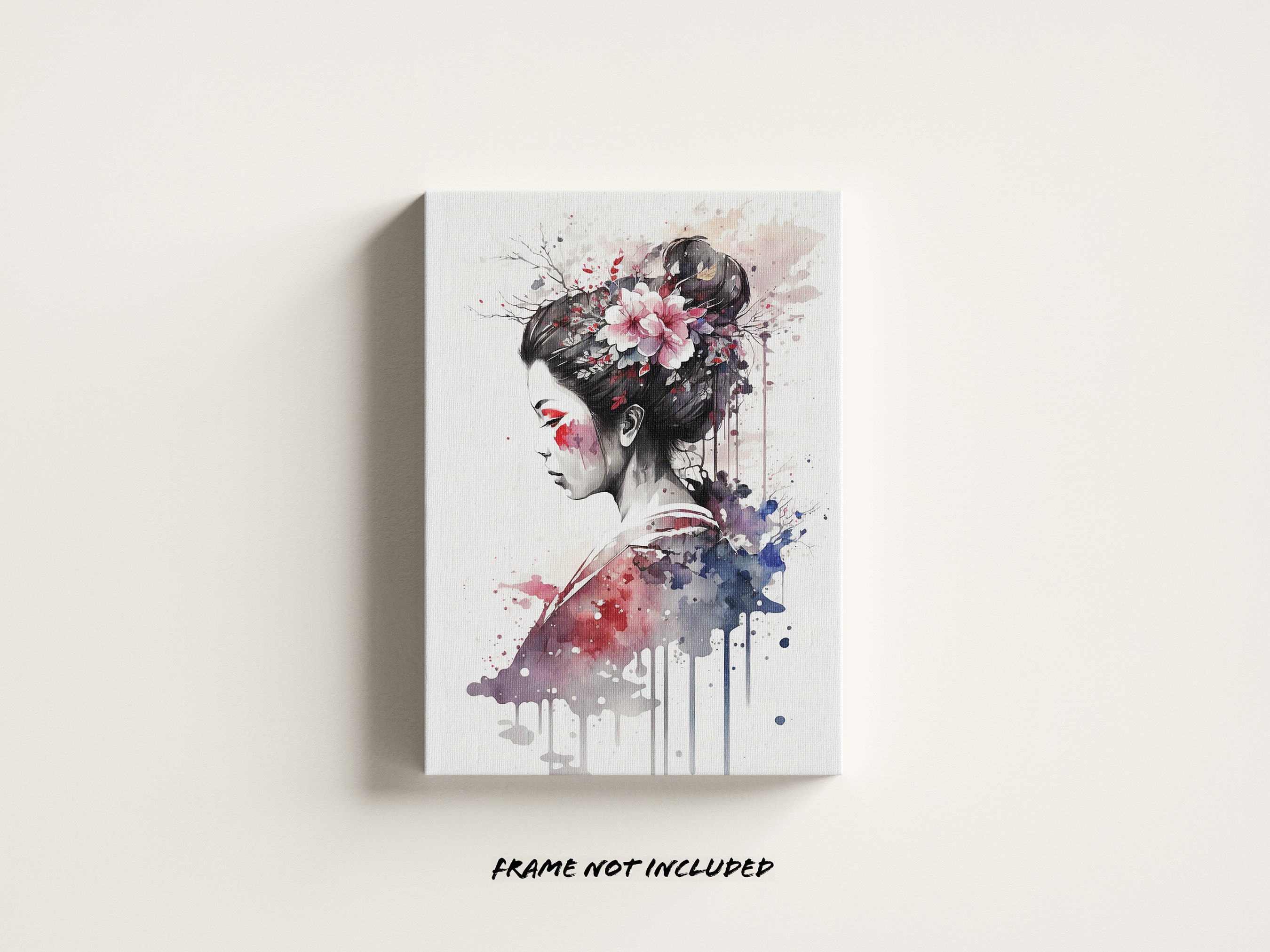 Geisha Watercolor Painting