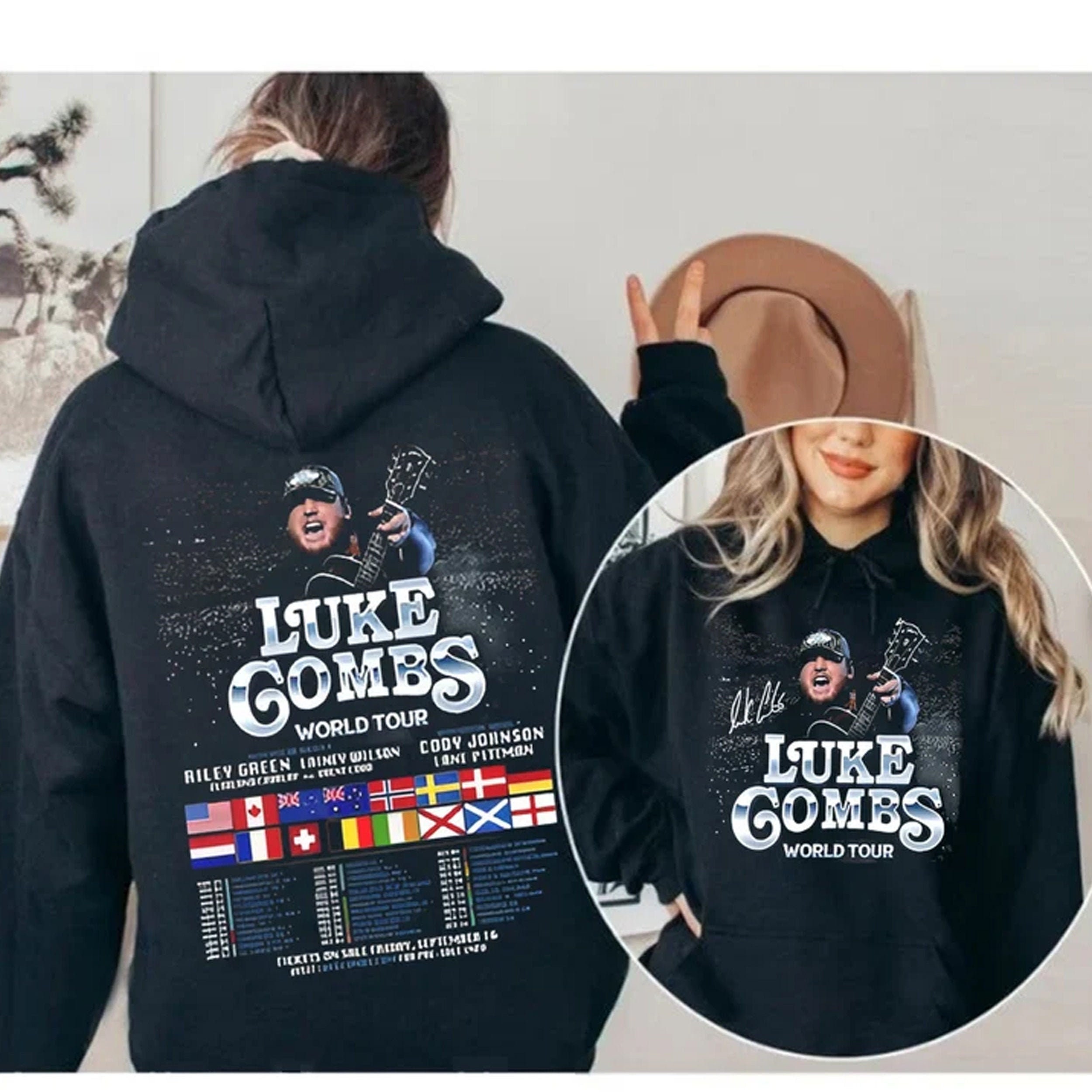 Luke Combs World Tour 2023 Two Sides Shirt, Country Music Luke Combs ...