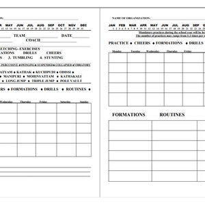Coach Documents for Cheer Practice and Routines, Dance and Jumps ...