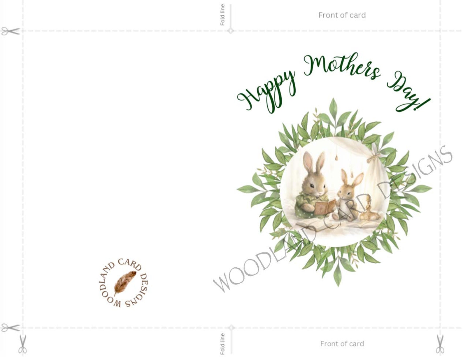 Mother's Day Bunny Card - Printable Sweet Greeting for Mom - Cute ...
