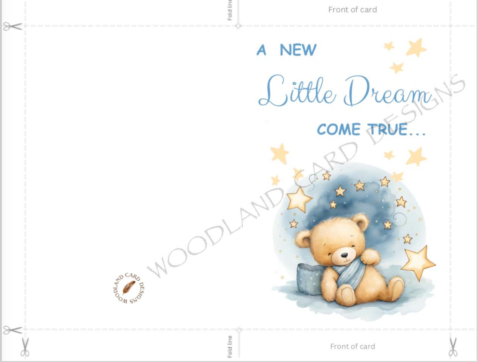 Cute Bear New Baby Card – Printable Congratulations (digital Download ...
