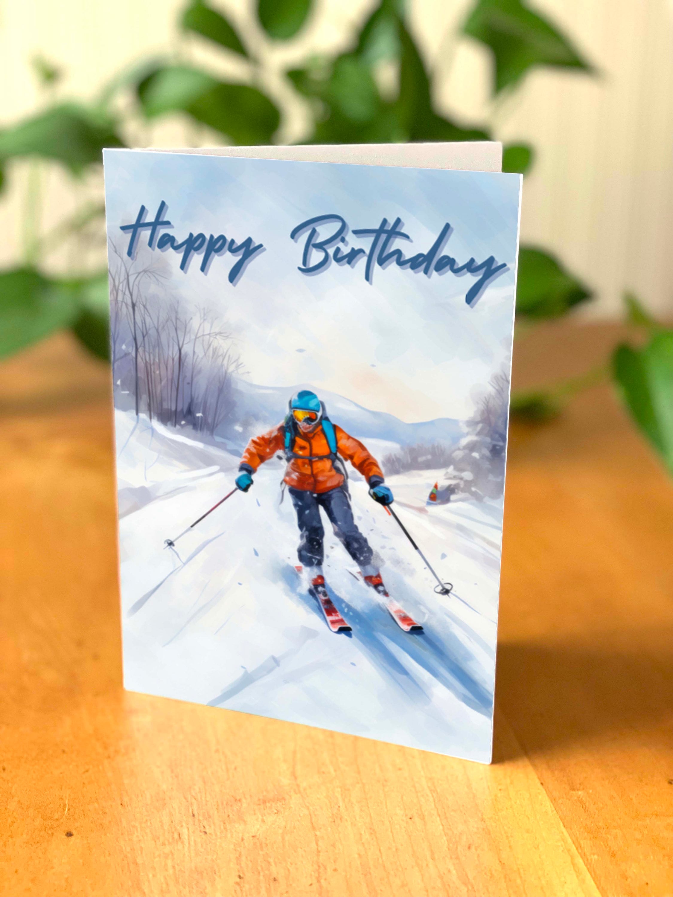 Printable Ski Birthday Card - Happy Birthday for a Skier - Skiing ...