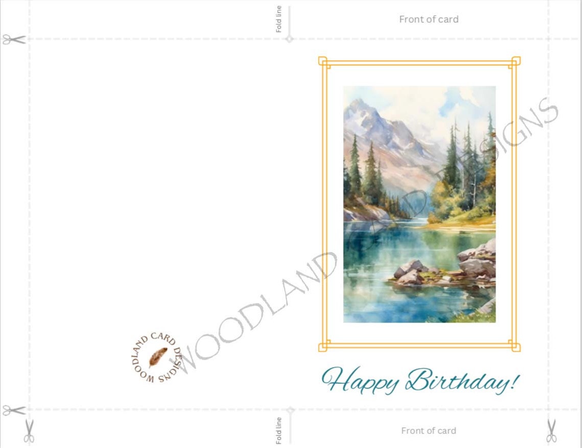 Printable Mountain Birthday Card - Happy Birthday for a Hiker ...