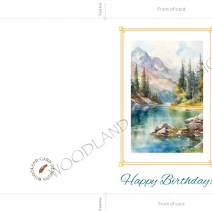 Printable Mountain Birthday Card - Happy Birthday for a Hiker ...