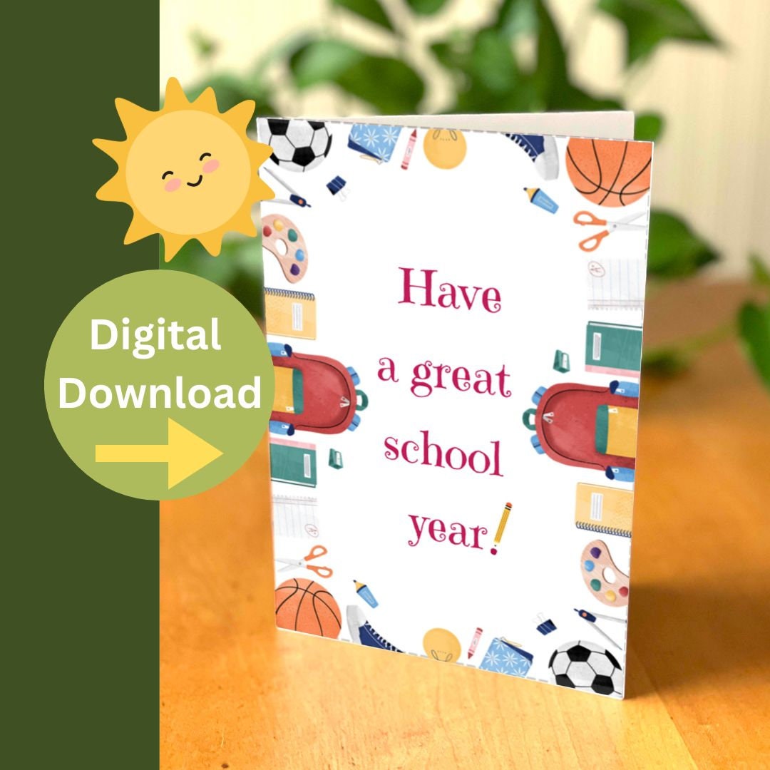 Digital Back to School Card - Happy School Year Wishes Card - School ...