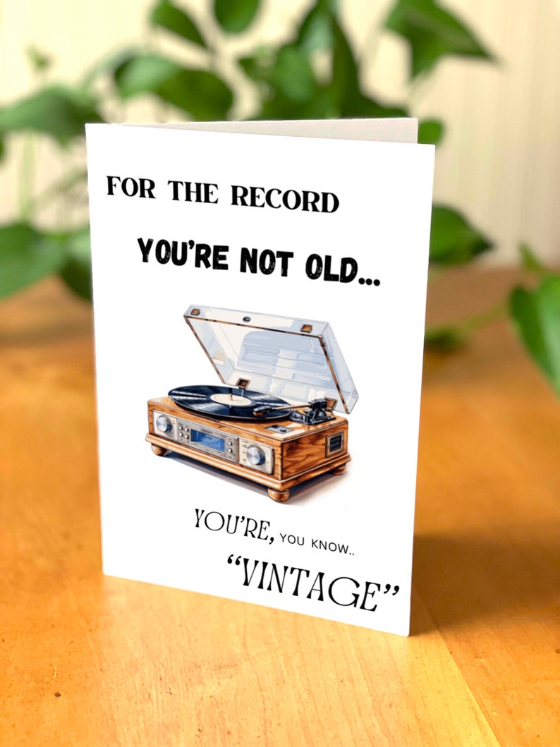 Funny Birthday Card - Vintage Record Player Birthday Card - You're ...