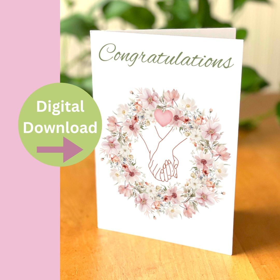Congratulations Card - Digital Wedding Card - Digital Engagement Card ...