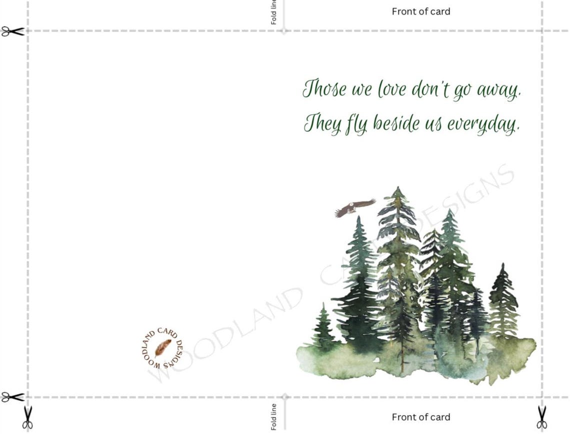 Sympathy Card With Eagle and Forest - Condolence Card - Those We Love ...