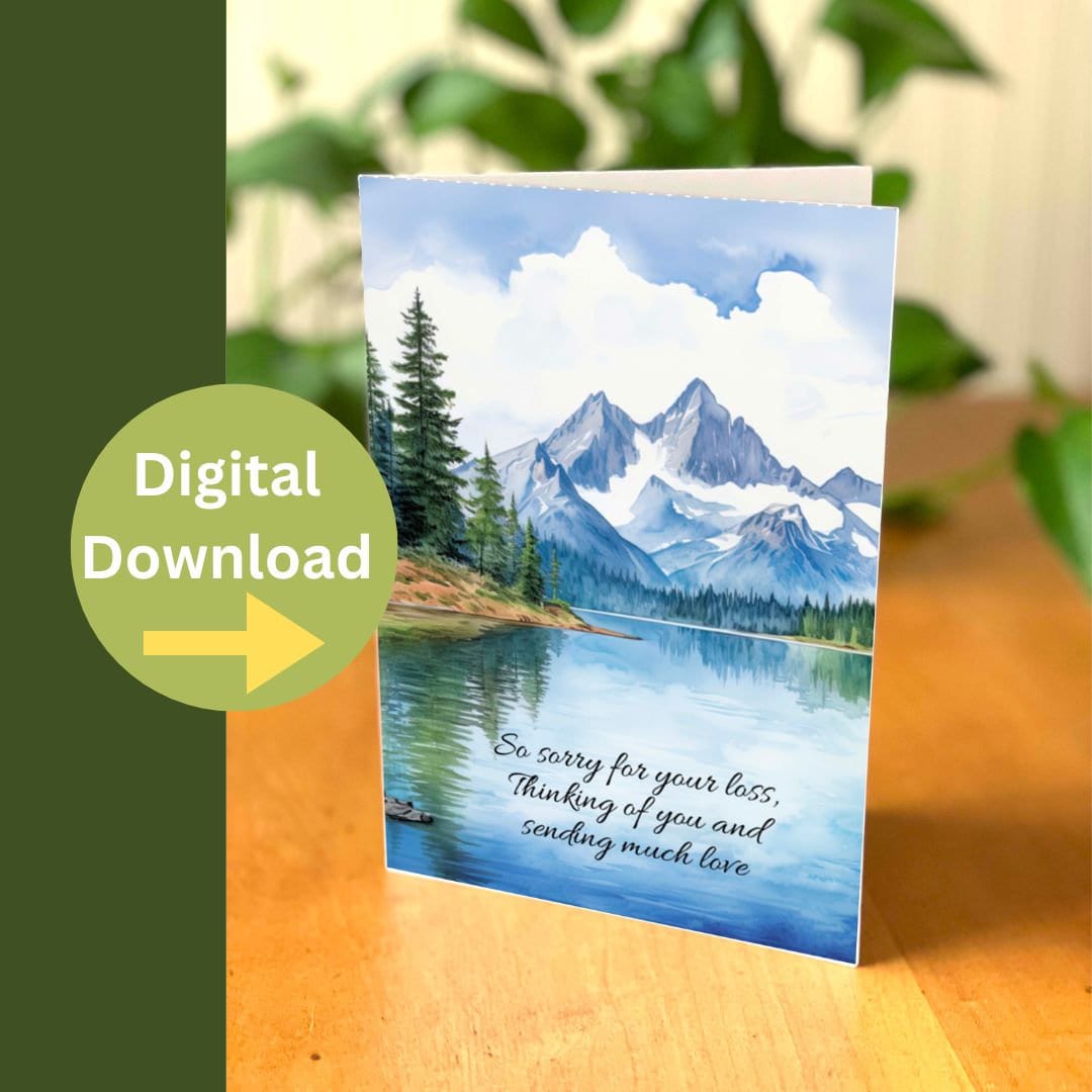 Sympathy Card With Mountain - Digital Memorial Card -condolence Card ...