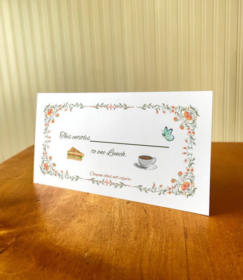 Printable Lunch Coupon - Digital Download Gift Coupon - Print at Home ...