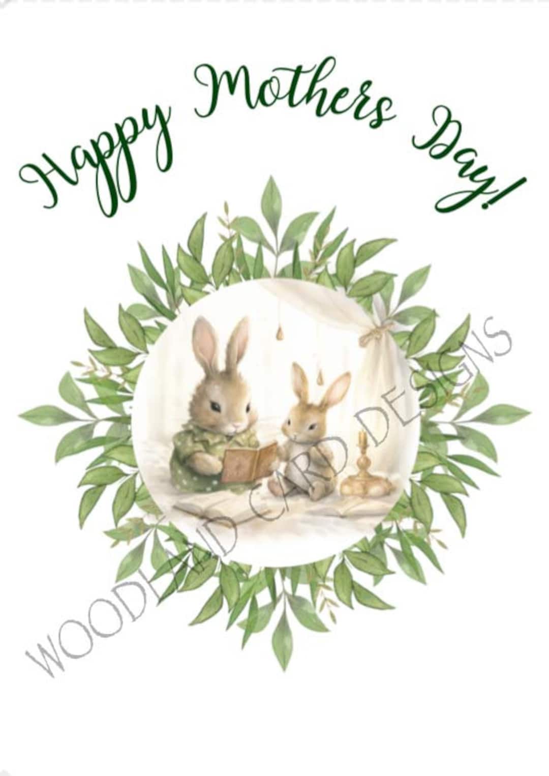 Mother's Day Bunny Card Printable Sweet Greeting for Mom Cute Momma ...