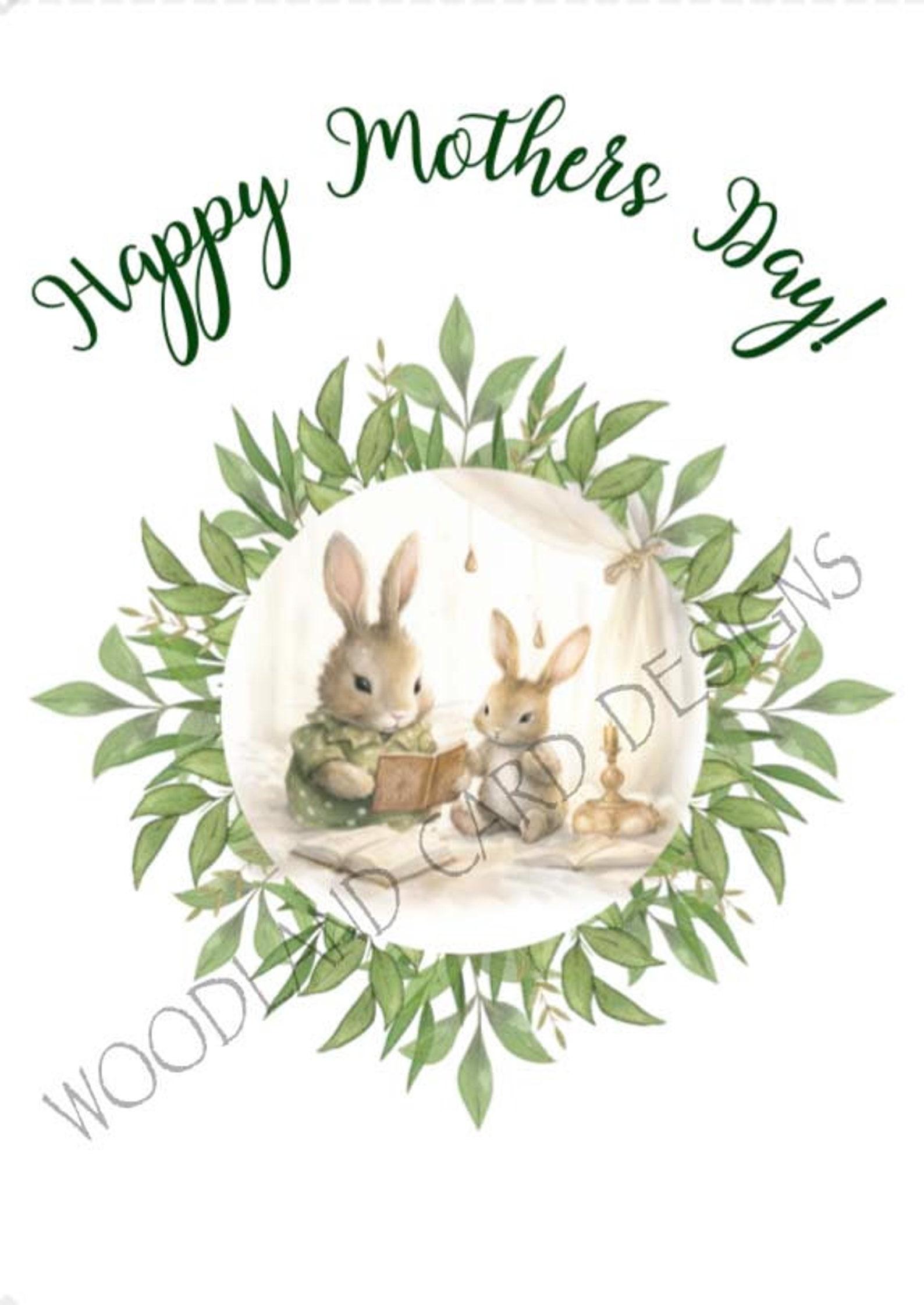 Mother's Day Bunny Card - Printable Sweet Greeting for Mom - Cute ...