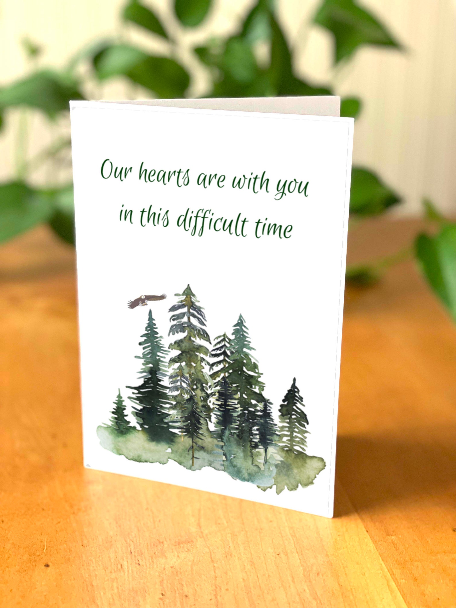 Sympathy Card With Eagle and Forest - Condolence Card - Hearts Are With ...