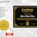 Editable Certificate Template, Black and Gold Template, Certificate of ...