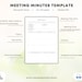 Editable Meeting Minutes Template: Minimalist Agenda Notes (PDF, Word ...