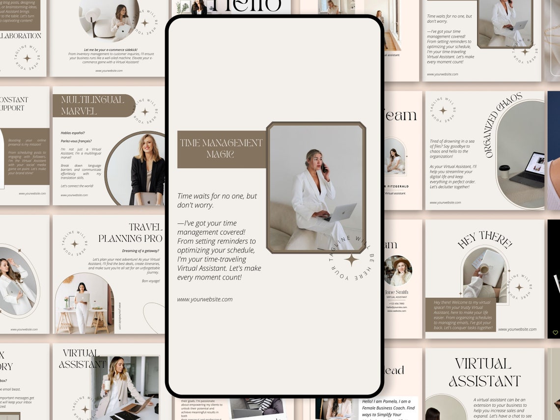 Virtual Assistant Instagram Templates Social Media Manager - Etsy Australia