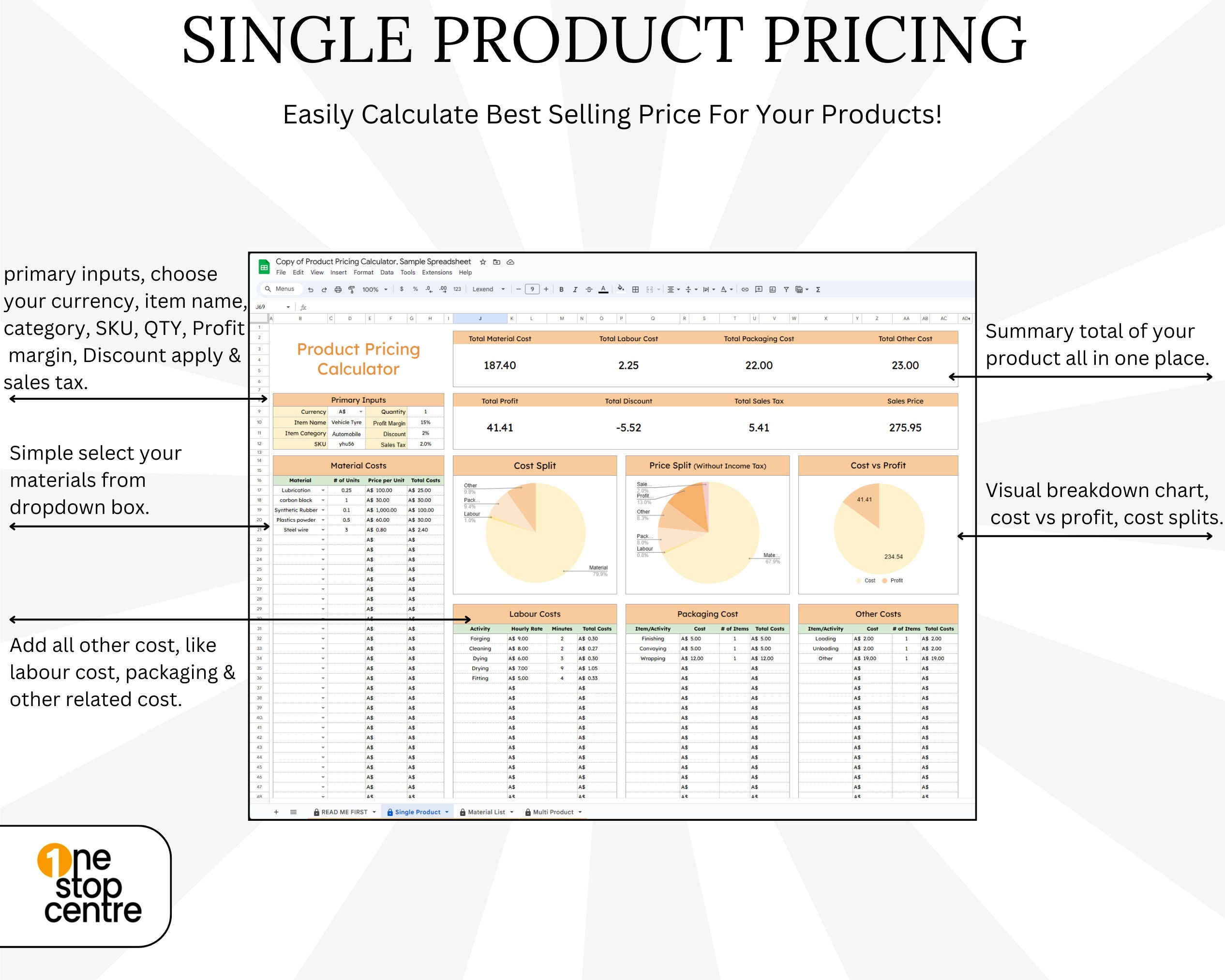 Product Pricing Calculator Google Spreadsheet Templates, Small Business ...