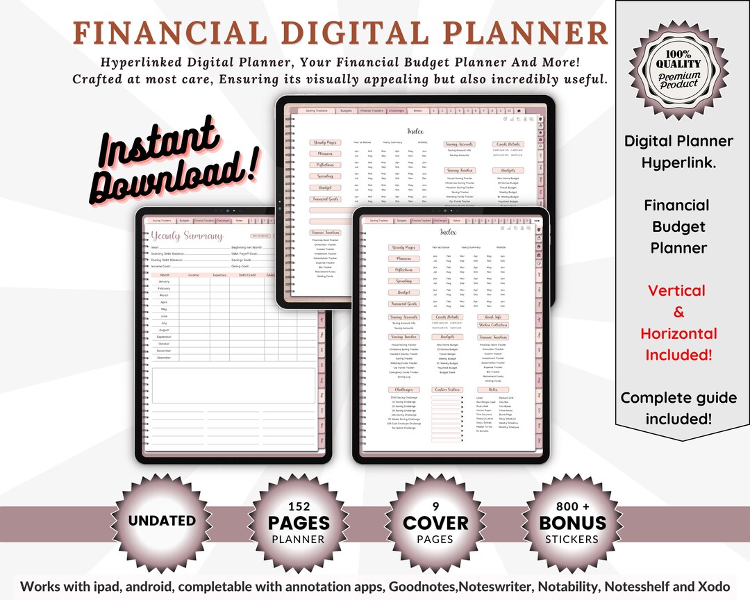 Digital Budget Planner for Goodnotes, Notability, iPad (digital ...