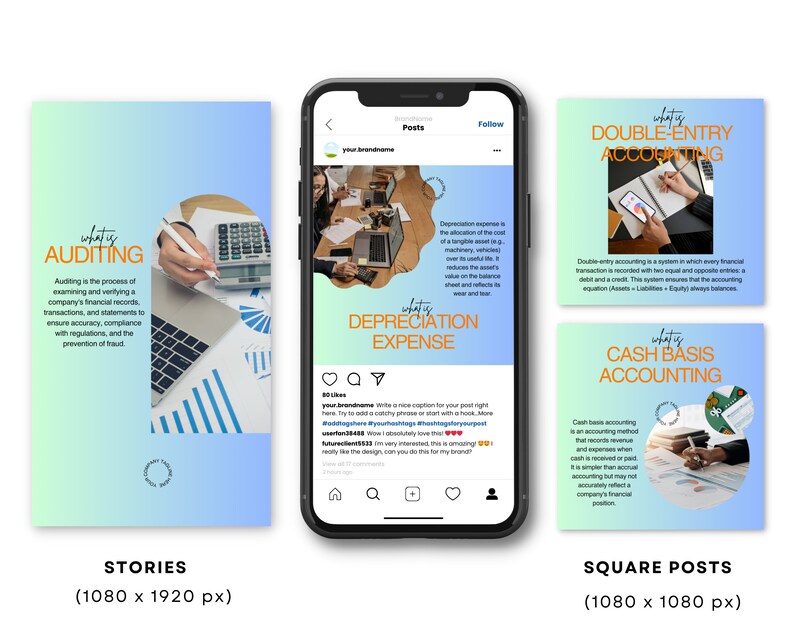 Accounting Template and Bookkeeping Business Marketing Bundle Instagram ...