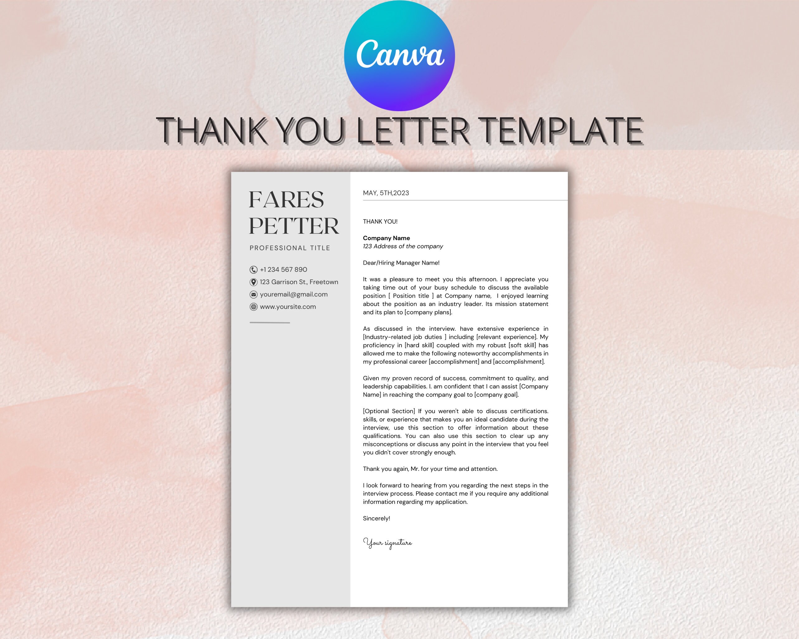 Resume Templates, Canva Resume Template, Cover Letter, Modern CV ...