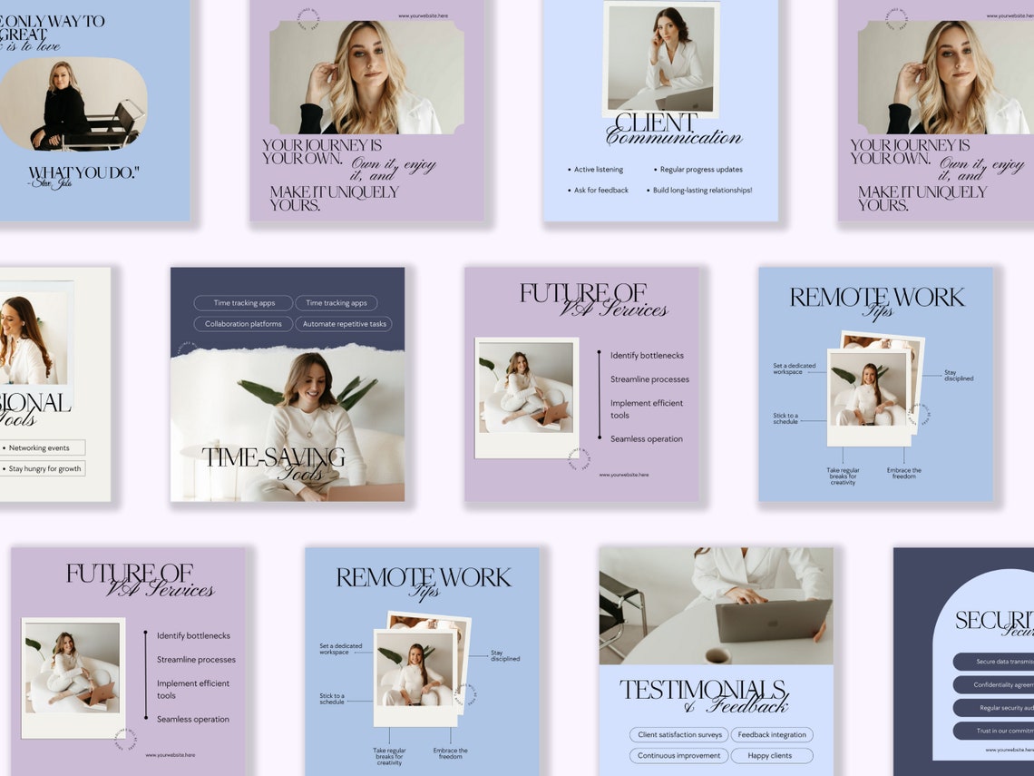 Virtual Assistant Instagram Templates Social Media Manager Personalized ...