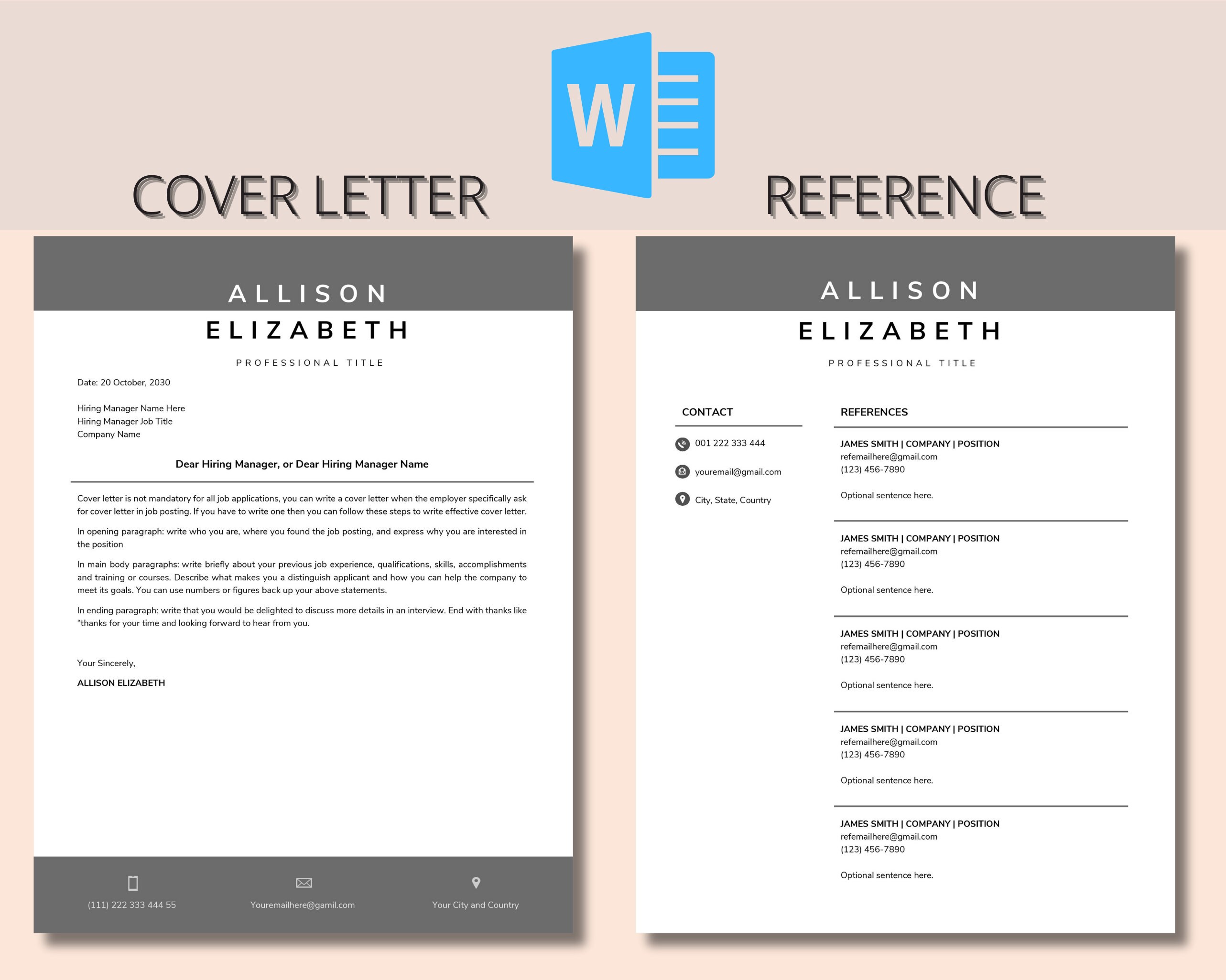 Resume Template With Photo, Professional Resume Template Word, Clean CV ...