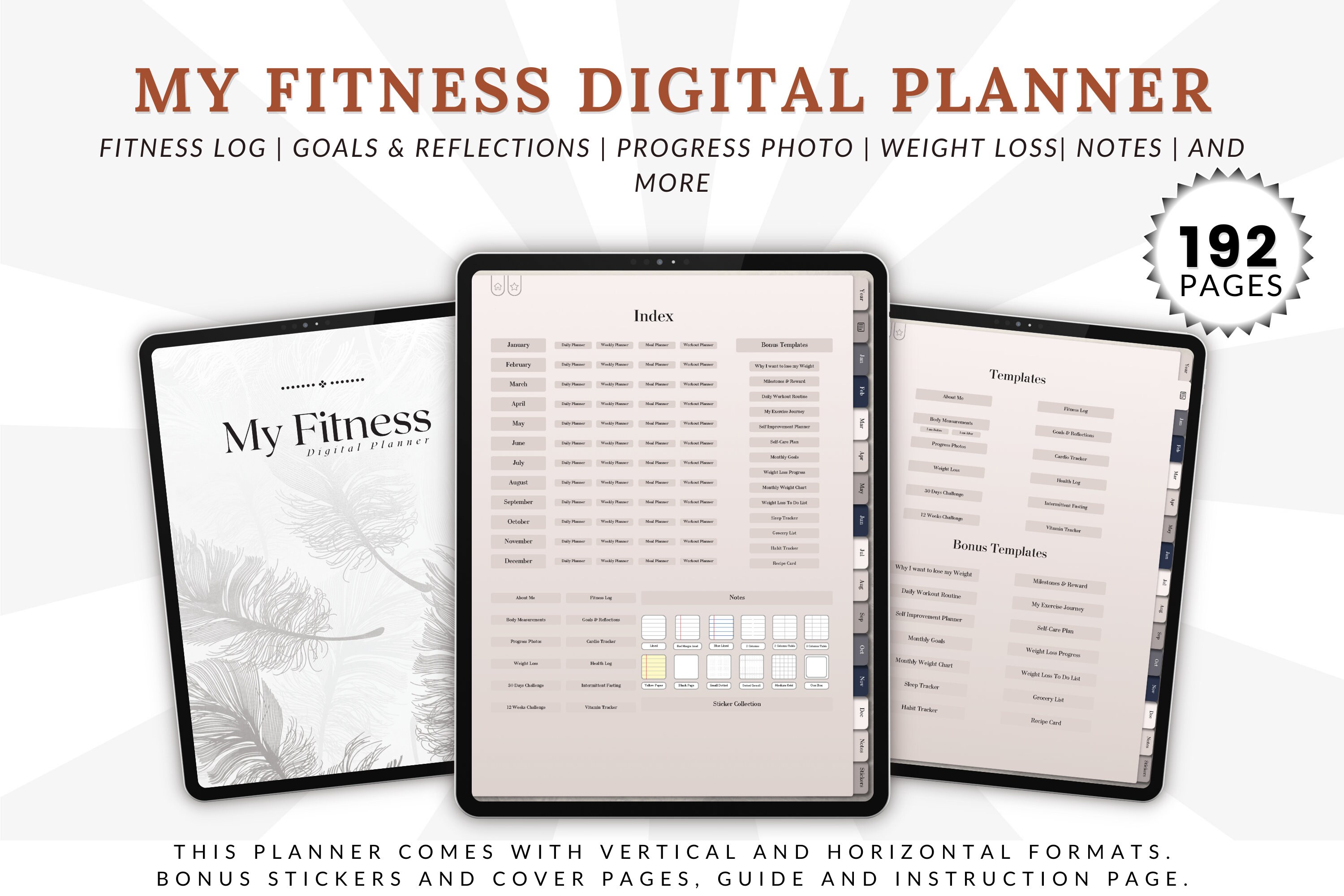 Digital Fitness Planner, Exercise Tracker, Goodnotes Planner, iPad ...