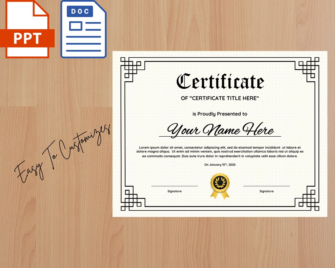 Certificate Template, Recognition or Appreciation, Editable Certificate ...