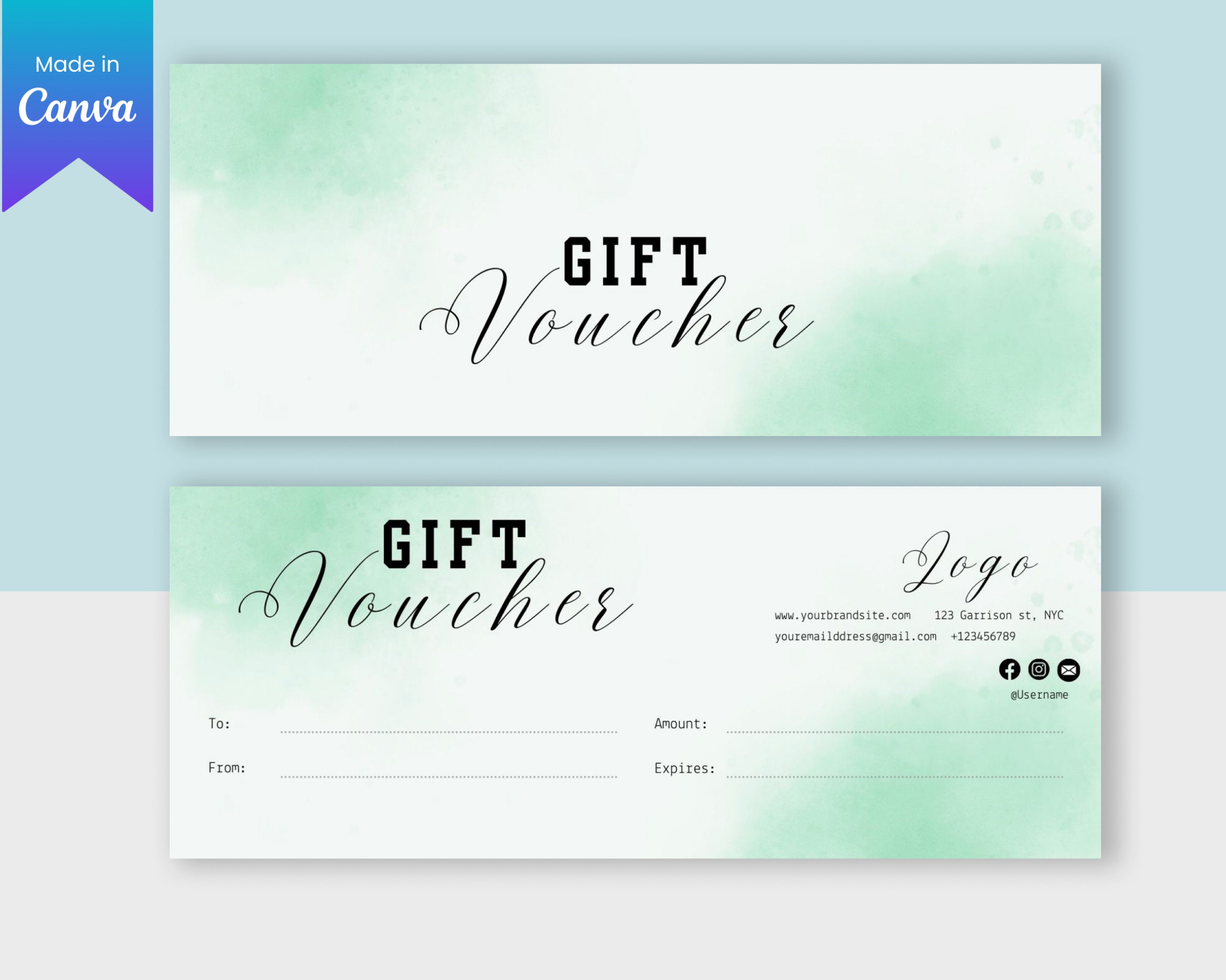Editable Gift Voucher Template: DIY Coupon Card (canva) - Etsy