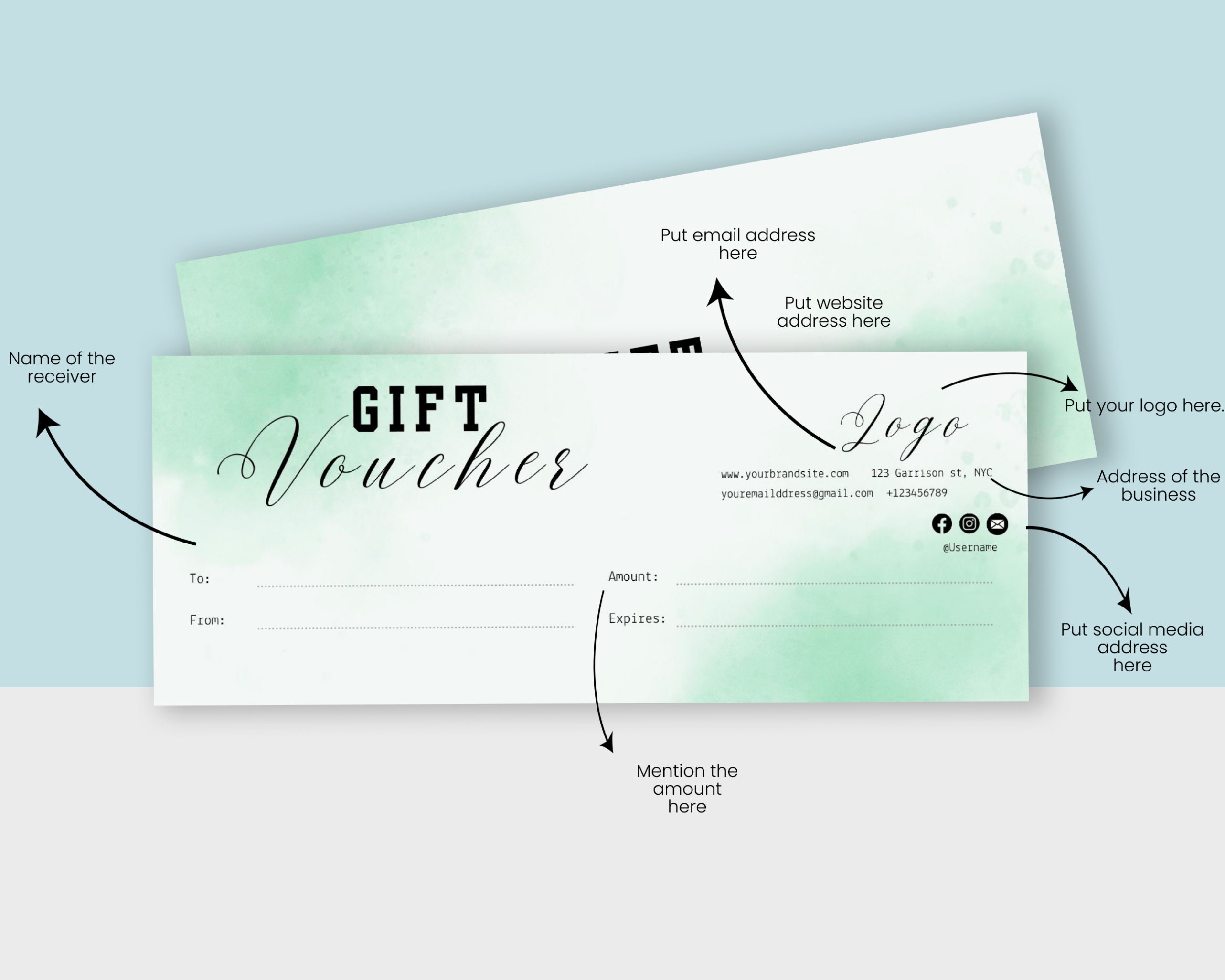Editable Gift Voucher Template: DIY Coupon Card (canva) - Etsy