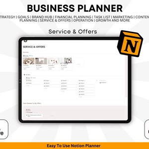 Digital Notion Planner Template Business, Notion Dashboard Content ...