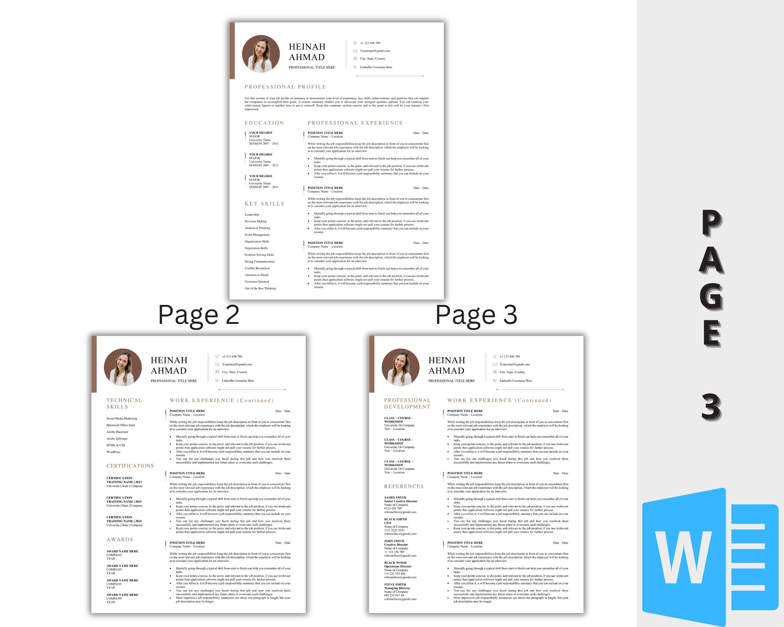 Minimalist Resume Template, CV Template Clean, Simple, Modern Resume ...