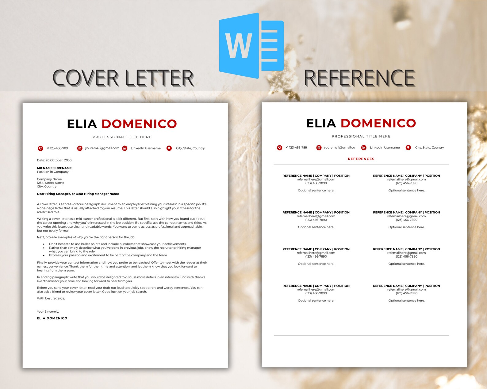 ATS Resume Template for Word Resume Modern Templates CV - Etsy